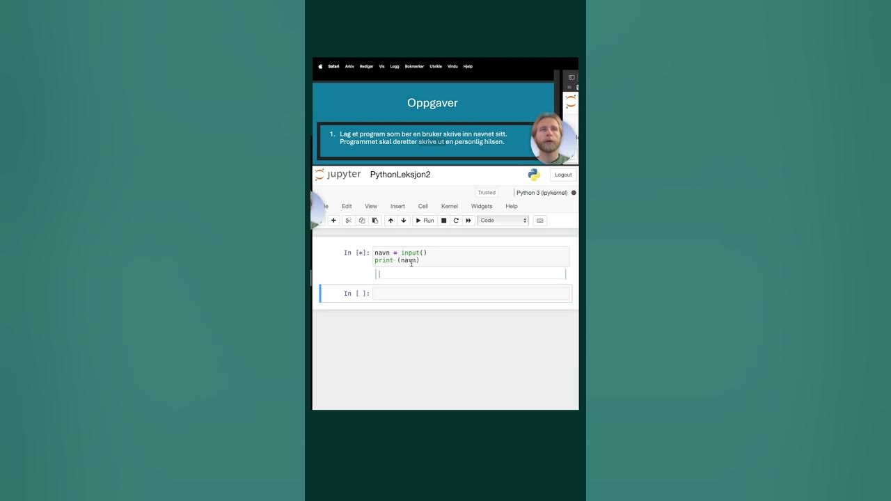 Grunnkurs Python, Lag et program som ber en bruker skrive inn navnet ...