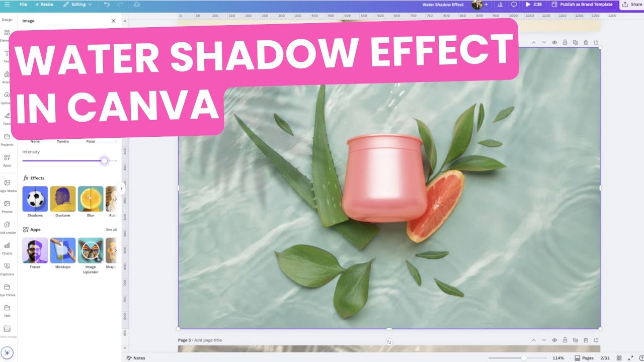 How To Create Water Shadow Effect In Canva (Easy Tutorial!) - YouTube