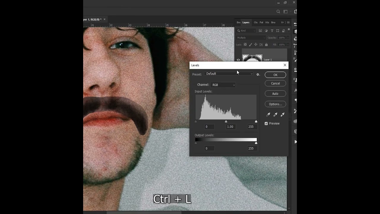 create facial hair in Photoshop, create moustache #photoshopshorts ...