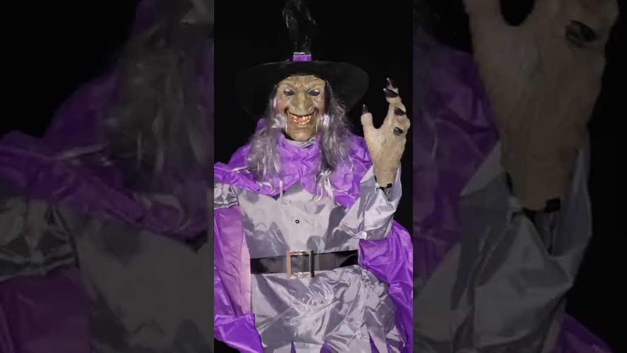 Home depot Floating Witch 12' tall - YouTube