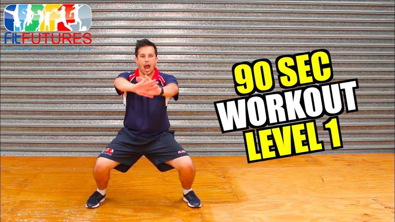 Level 1 - 90 Second Workout (Star Jumps, Squats, Lunges) | Kids Fitness ...