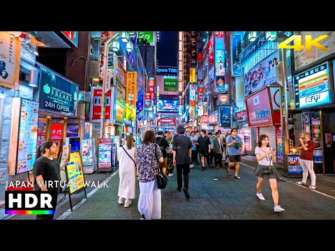 Summer Night Walking Tour in Shinjuku City, Tokyo, Japan • 4K 60fps HDR