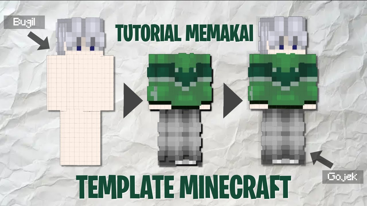 TUTORIAL MEMAKAI TEMPLATE SKIN MINECRAFT #minecraft - YouTube