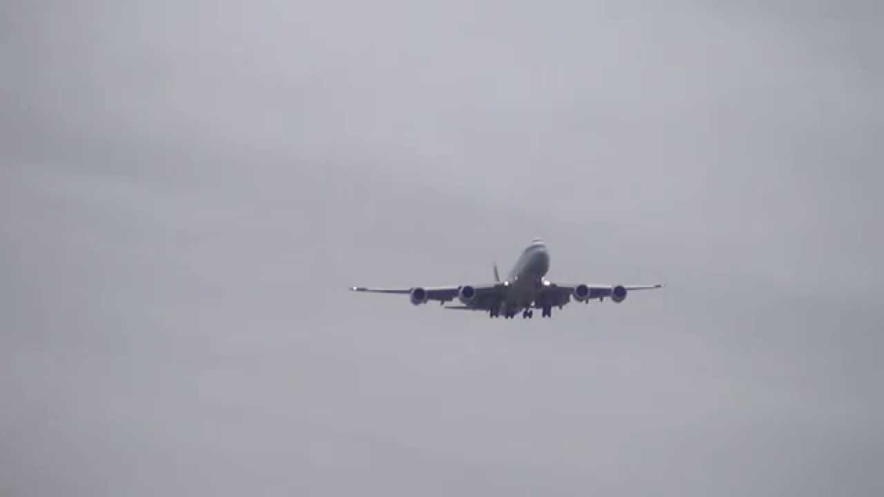 Cathay Pacific Cargo Boeing 748 (747-867F) flying to JFK on a cloudy ...