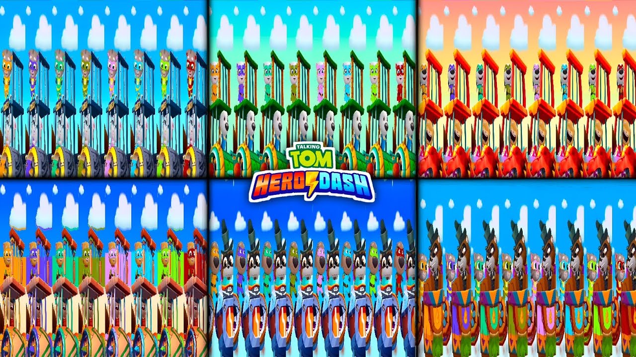 TALKING TOM HERO DASH ÷ ALL SUPER TOM 8 COLORS SUIT AND 8 TIME FIGHTS ...