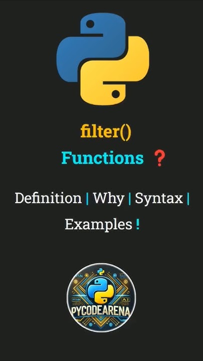 🧹filter() Function in Python | How to Use filter() with Example #python #coding #programming # ...