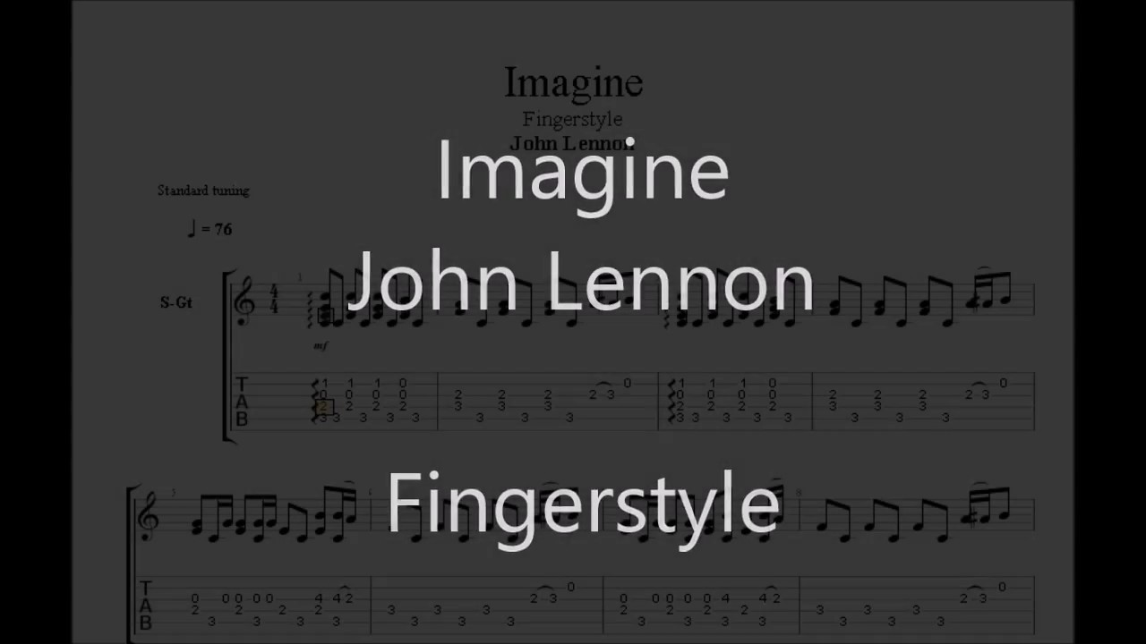 (John Lennon) Imagine - Fingerstyle Tab - YouTube