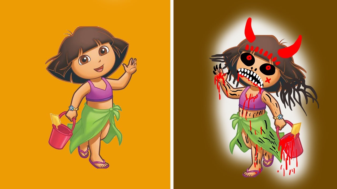 Dora the Explorer Dora outfitsThe Secret of Atlantis HORROR VERSION 😲😲😲 ...