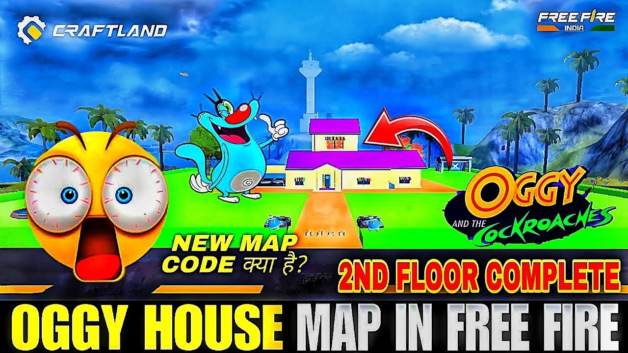 🙀Oggy & Cockroaches🪳 Craftland Map 🗺️ In Freefire ️‍🔥 | Oggy House Map Code #freefire #craftland ...