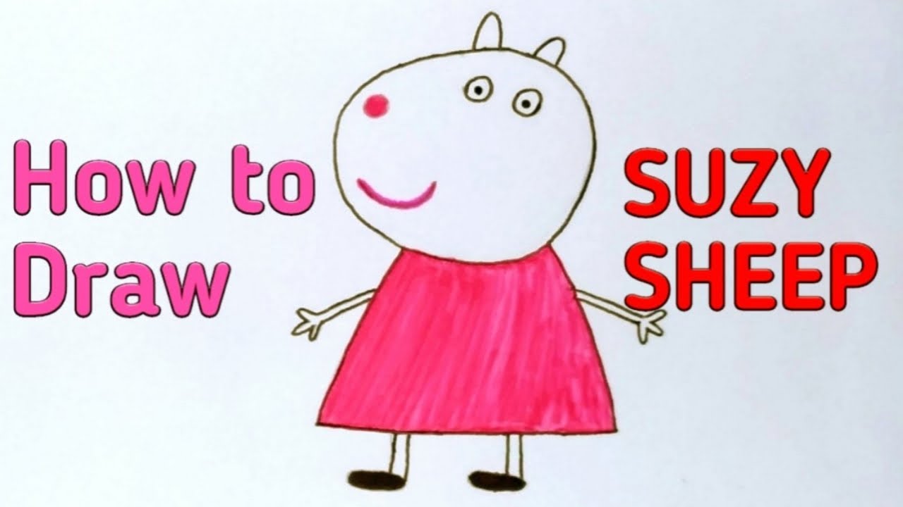How to Draw Suzy Sheep from Peppa Pig | Easy Drawing for Kids |Cartoon ...