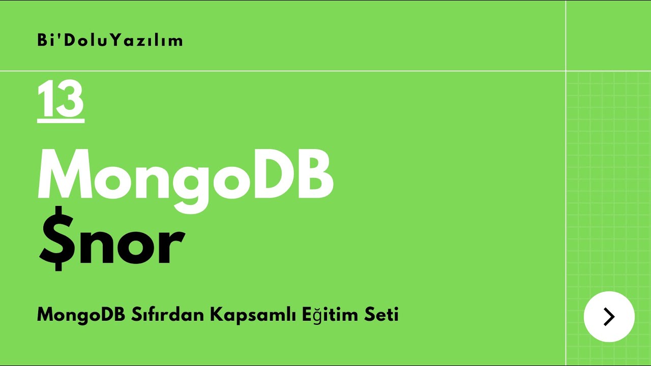 MongoDB Dersleri -13- $nor Operator - YouTube