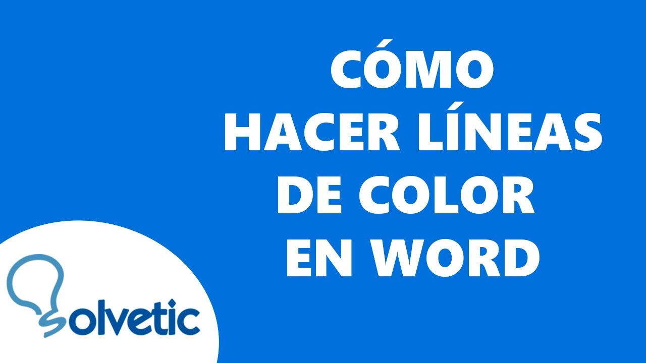 Como HACER LINEAS de COLOR en WORD - YouTube