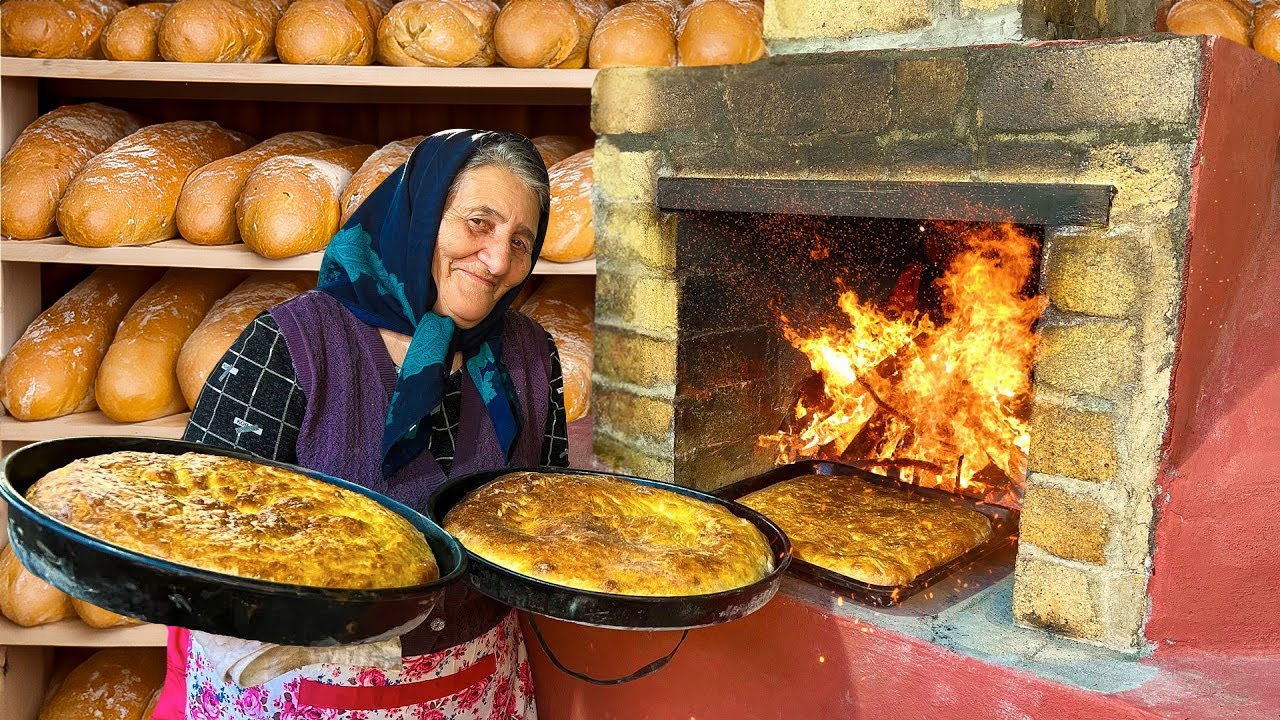 Baking Homemade National Breads and Cooking Authentic Azerbaijani Dish ...