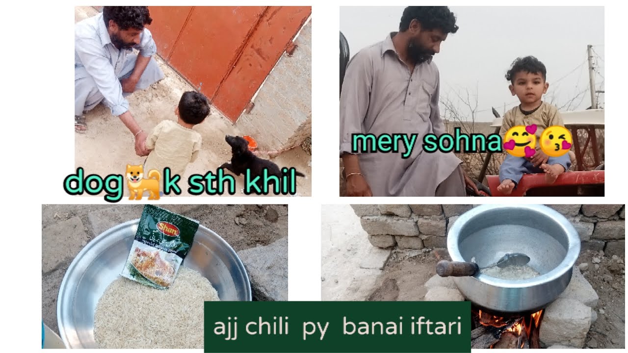 aaj chulhi py iftari banai ☺️ Daim dog k sath Khil rha ha 🥰 - YouTube