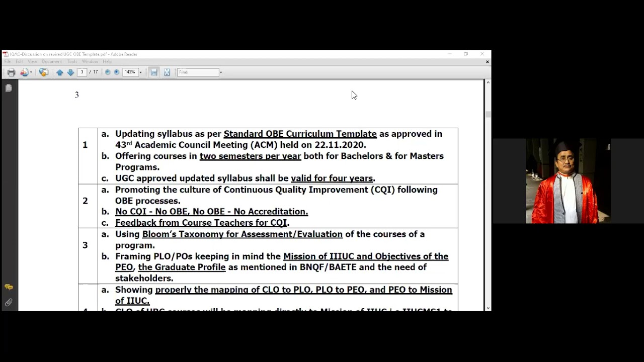 Revised OBE Curriculum Template - YouTube