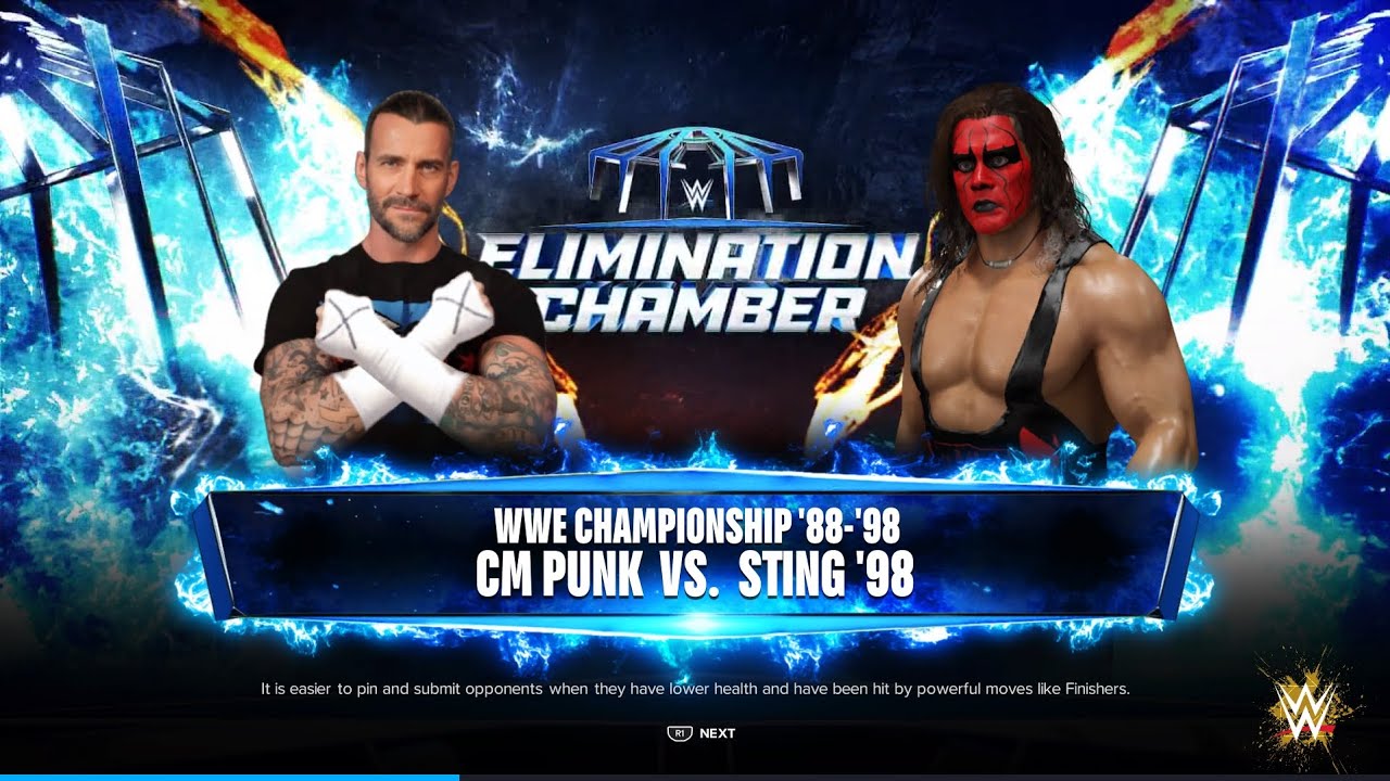 WWE 2k24 - CM Punk Vs Sting 98 Championship Match {PS5} - YouTube