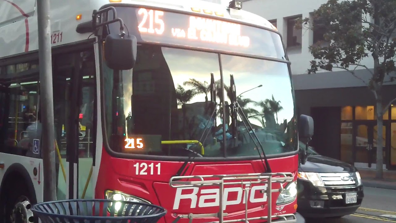 San Diego MTS - New Flyer XD40 Rapid Route 215 #1211 - YouTube