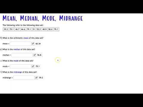 MyOpenMath - Mean, Median, Mode, Midrange - YouTube