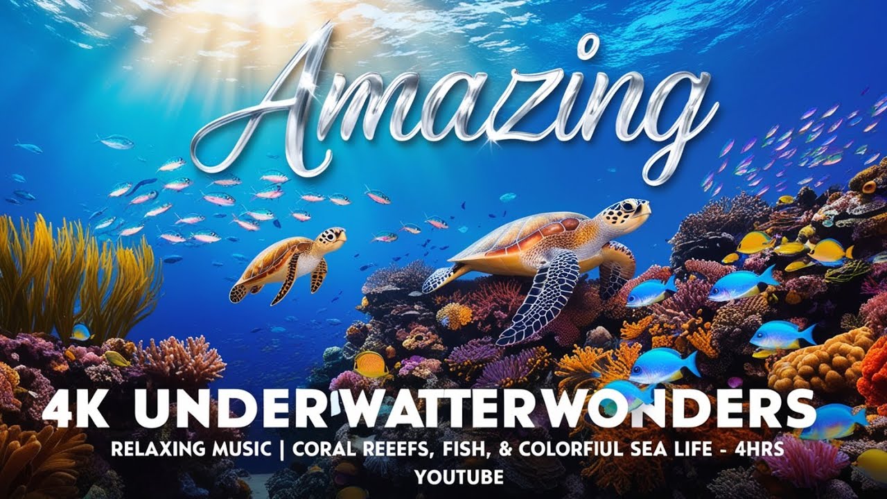 Amazing 4K Underwater Wonders - Relaxing Music | Coral Reefs, Fish ...