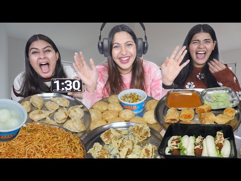 The Whisper Food Challenge | Golgappa, Momos, Chow Mein, Spring Roll, Rasgulla, Bao Eating Challenge