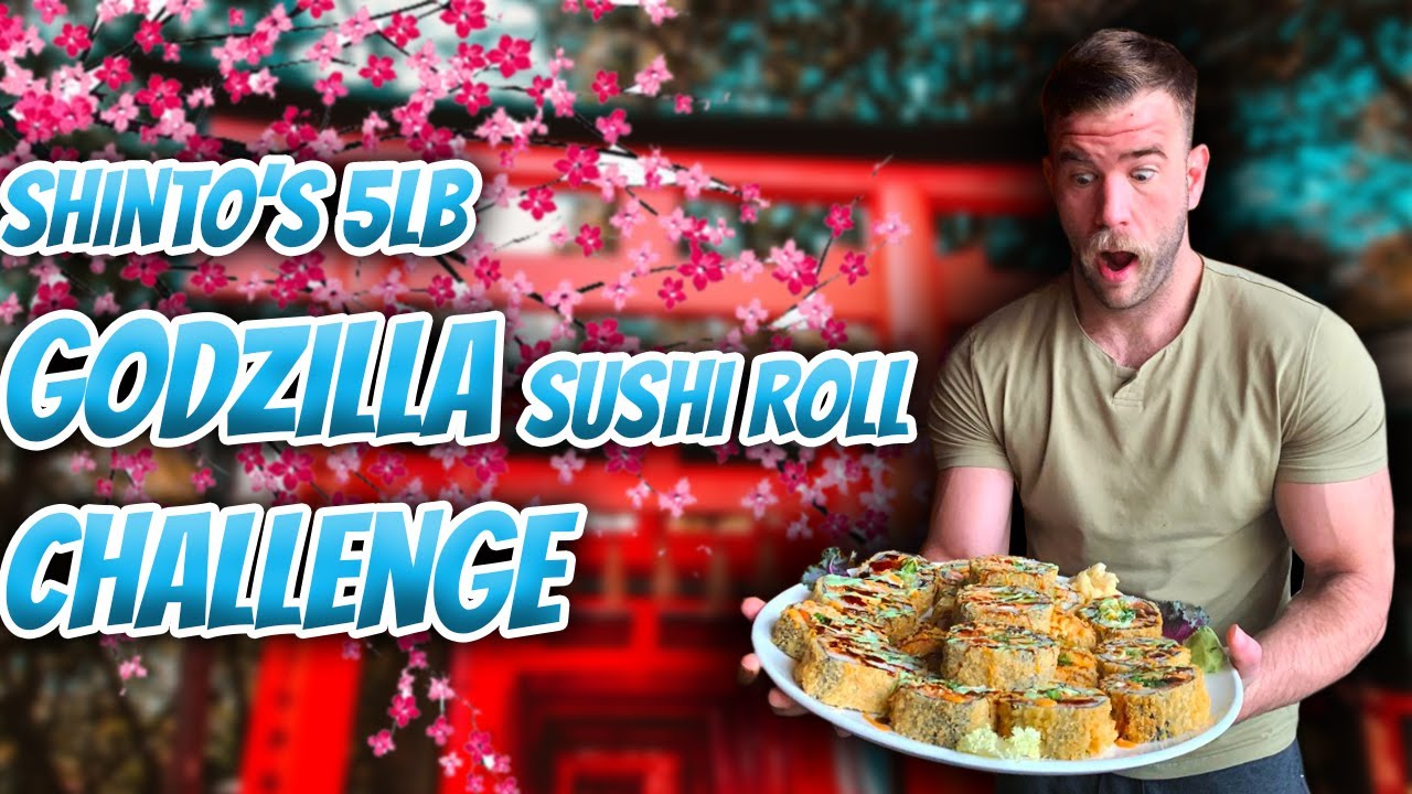 5 LB Godzilla Sushi Challenge w/ Joel Hansen! | First time eating sushi ...