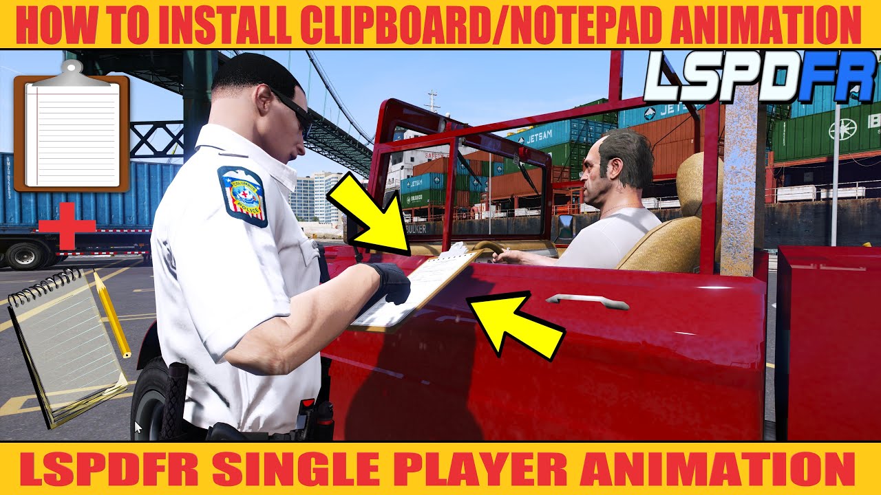 Clipboard/Notepad Animation For LSPDFR | SP | #lspdfr - YouTube