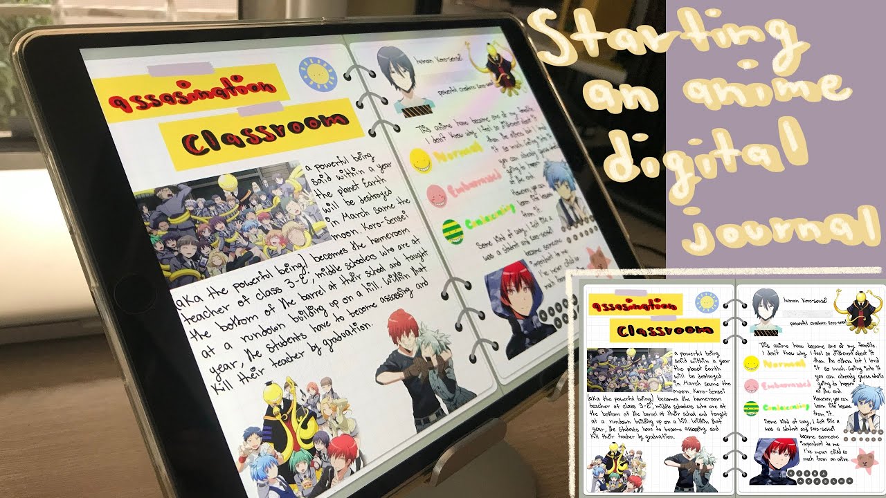 starting an anime digital journal | assassination classroom - YouTube