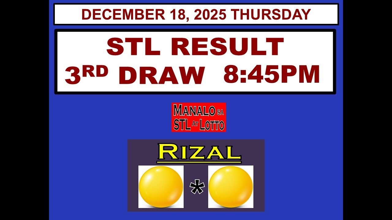 STL 3RD Draw 8:45PM Result STL Rizal DECEMBER 18, 2025 THURSDAY - YouTube