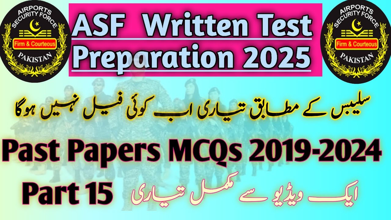 Asf corporal exam preparation 2025 l Asf Past Paper MCQs l Part No 15 ...