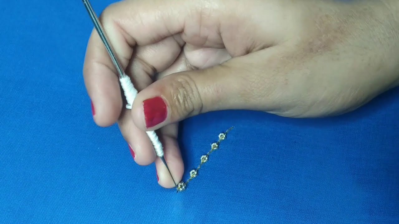 How to make jari work /handmade embroidery/ stone work embroidery ...