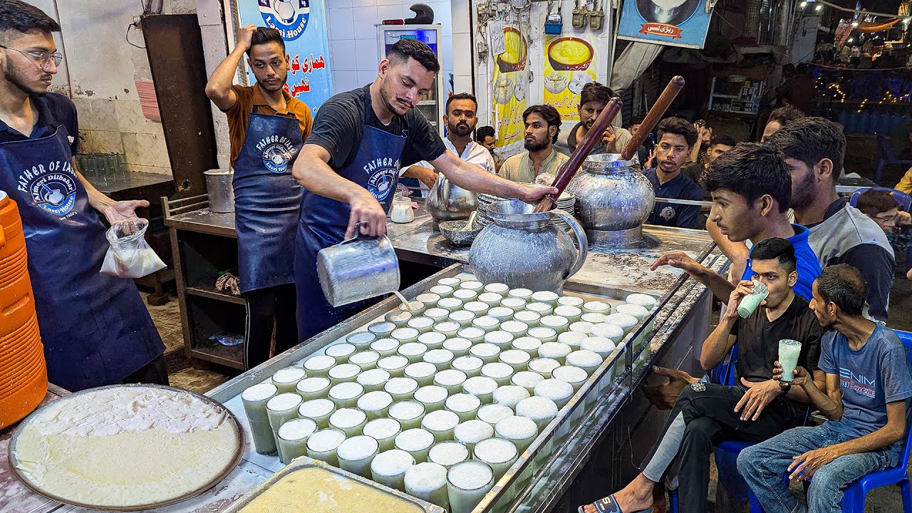 Karachi’s CRAZIEST Lassi Spot | 100 Lassi Glasses Made at Once | Ajmeri ...