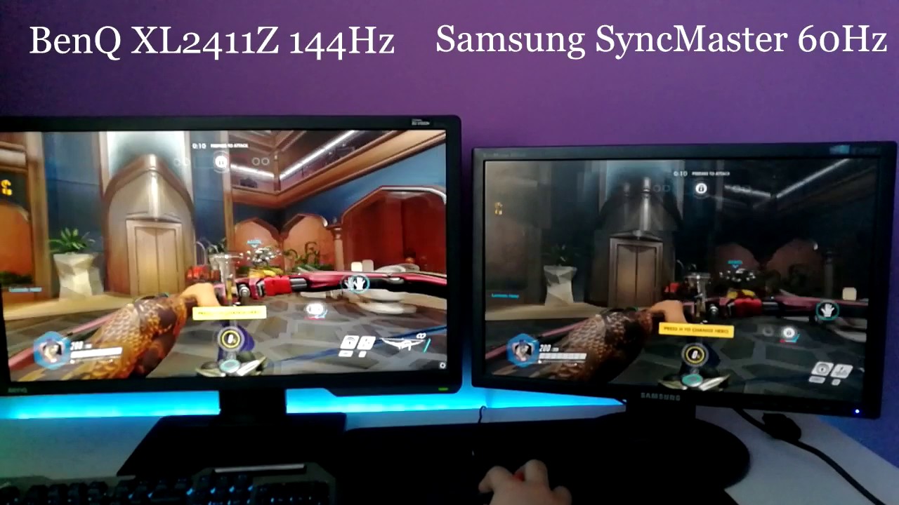 144Hz vs 60Hz Overwatch - YouTube
