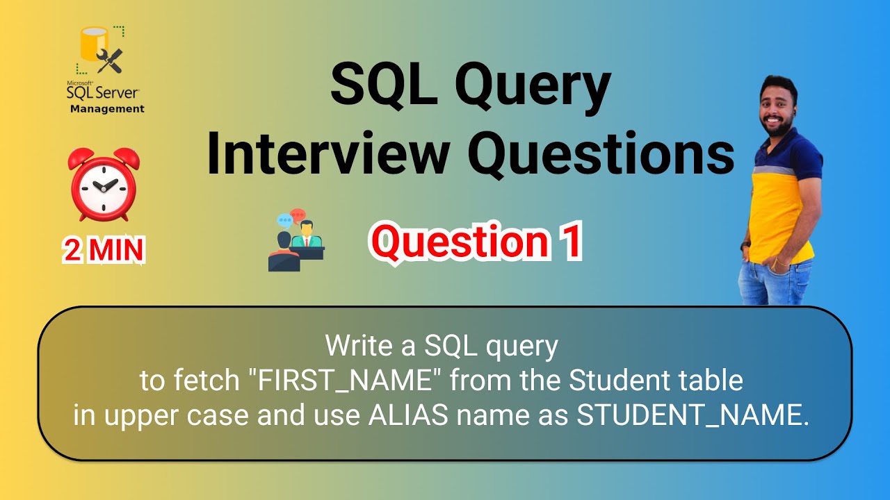 SQL Query Interview Questions 1 | To Fetch Data from Student Table and ...