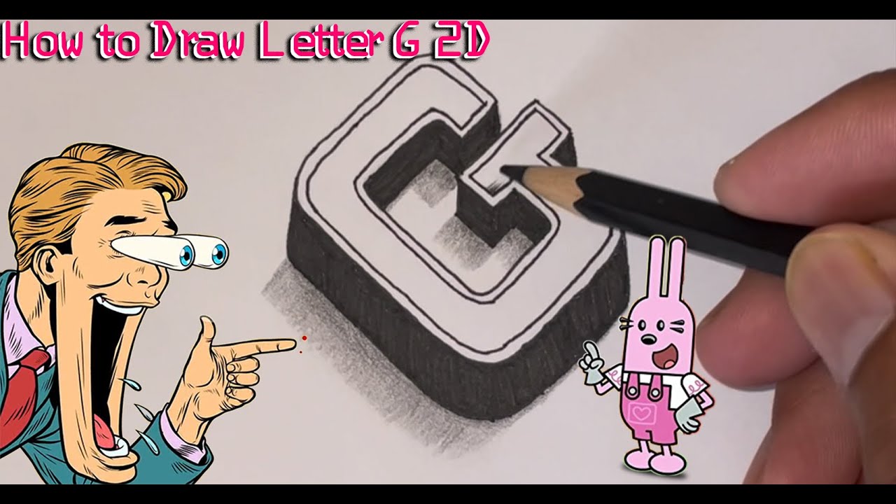How to draw letter G 2D - YouTube