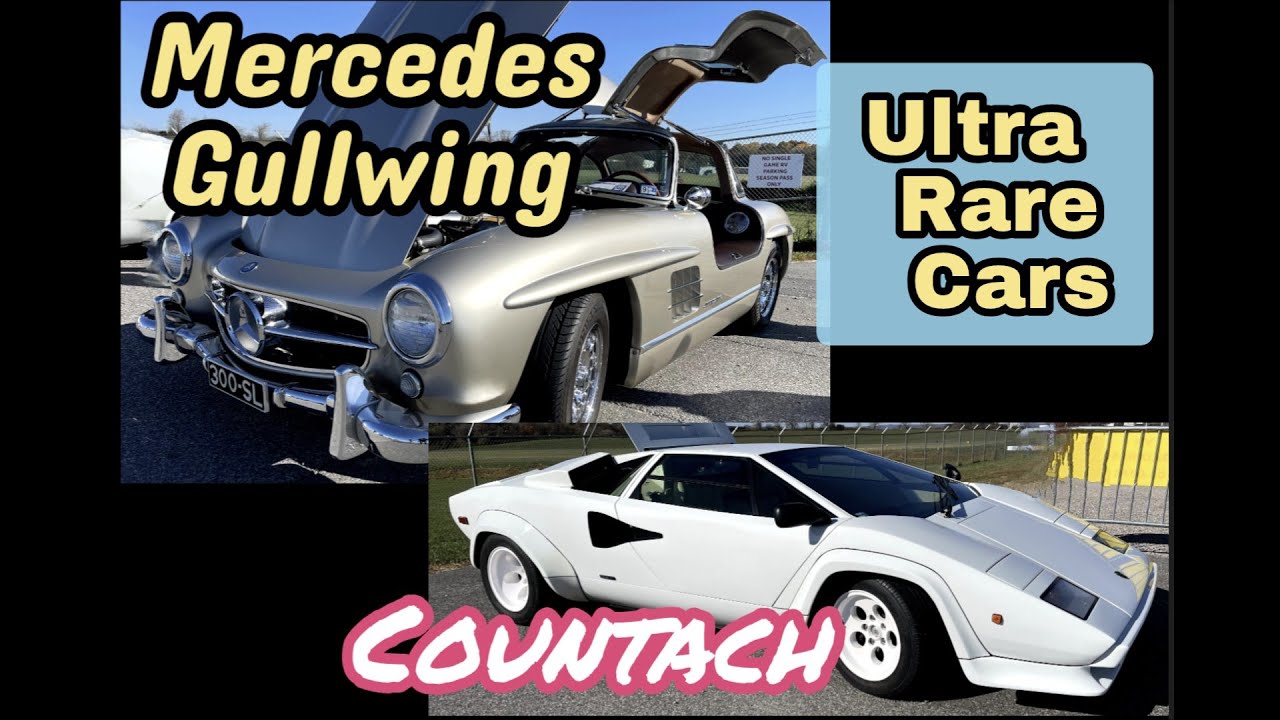 ULTRA RARE CARS! Lamborghini Countach & Mercedes Gullwing - YouTube