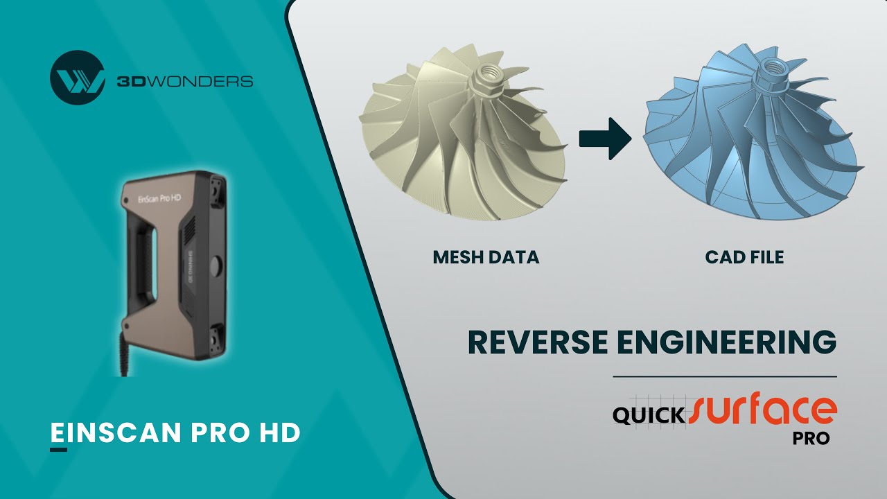 Einscan Pro HD 3D Scanner / Reverse Engineering with QUICKSURFACE | Turbine Wheel from ...