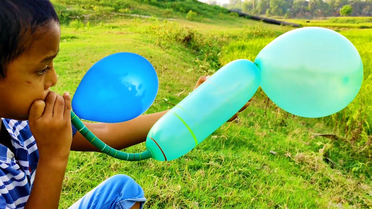 balloon pop 17 | Pumping balloons and blasting in the green field with ...