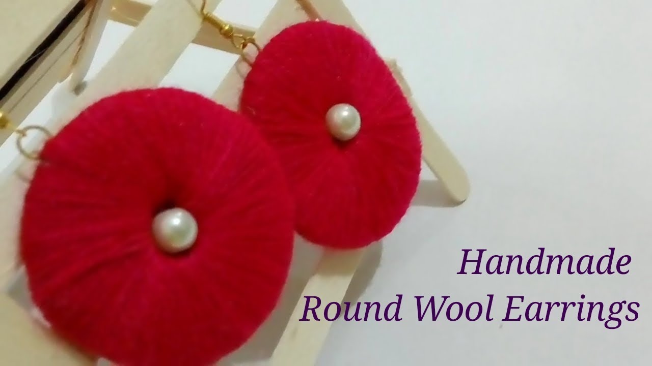 DIY Round Wool Earrings | Art, Craft and Health - YouTube