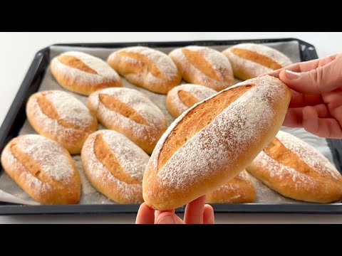 GERÇEK EKMEK TARİFİ✅️BİREBİR FIRINDAKİNİN AYNISI💯 DAHA ÖNCE NEDEN YAPMADIM DİYECEKSİNİZ🤚🏼BAGET EKMEK
