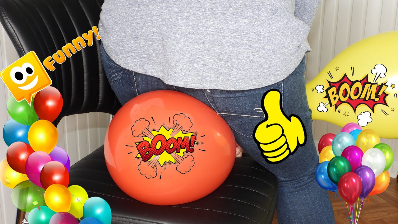 Balloons Sit Popping Funny Videos Youtube