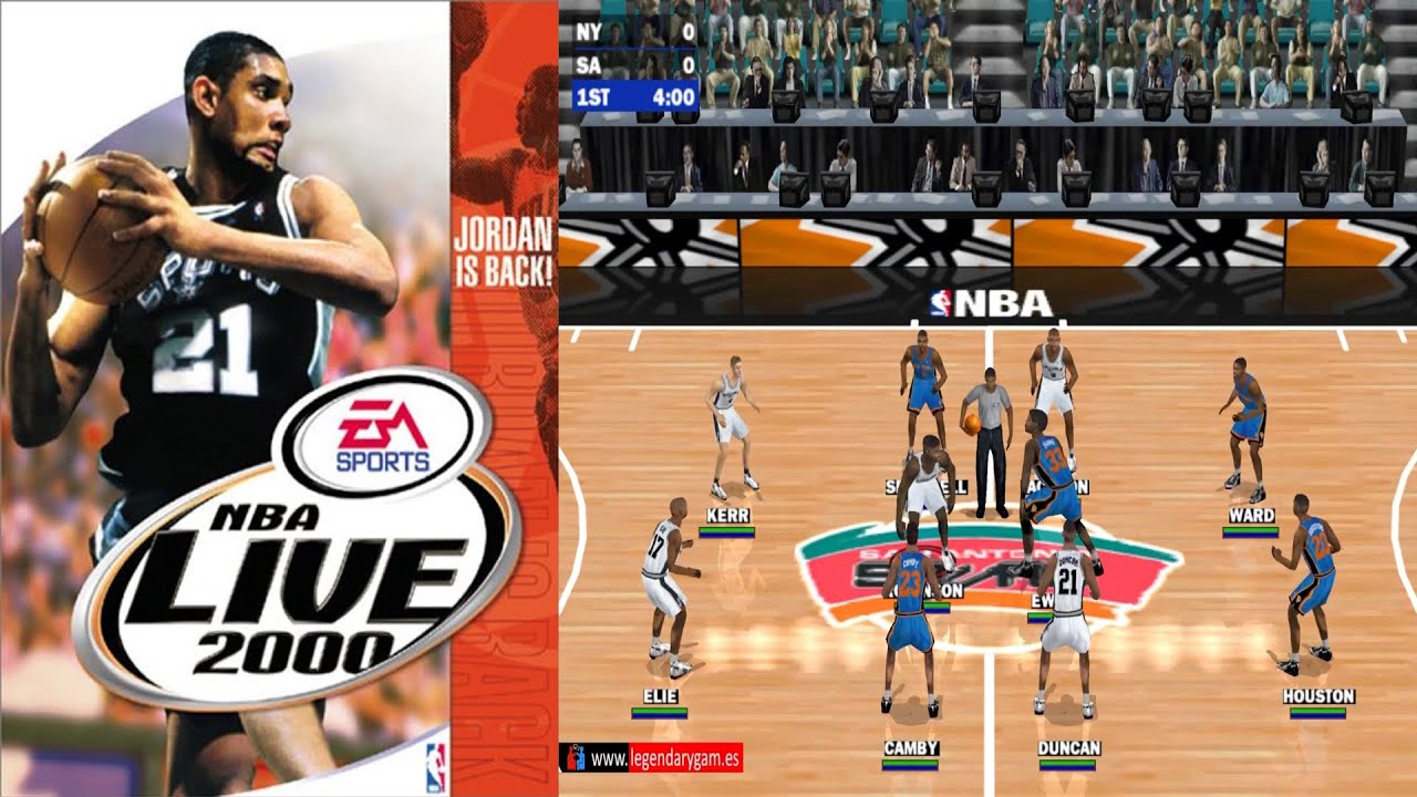 NBA Live 2000 - Level Superstar (3dfx) - San Antonio Spurs vs New York Knicks - EA Sports ...