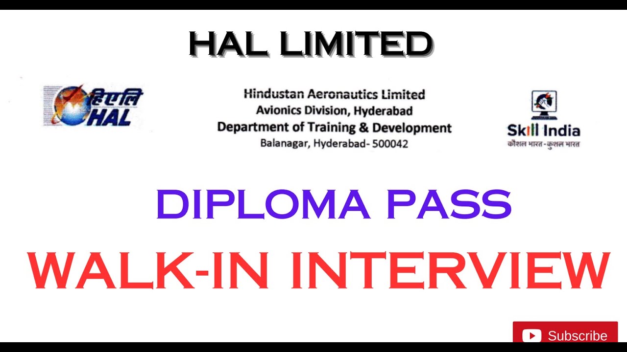 HAL DIPLOMA PASS | WALK IN INTERVIEW - YouTube
