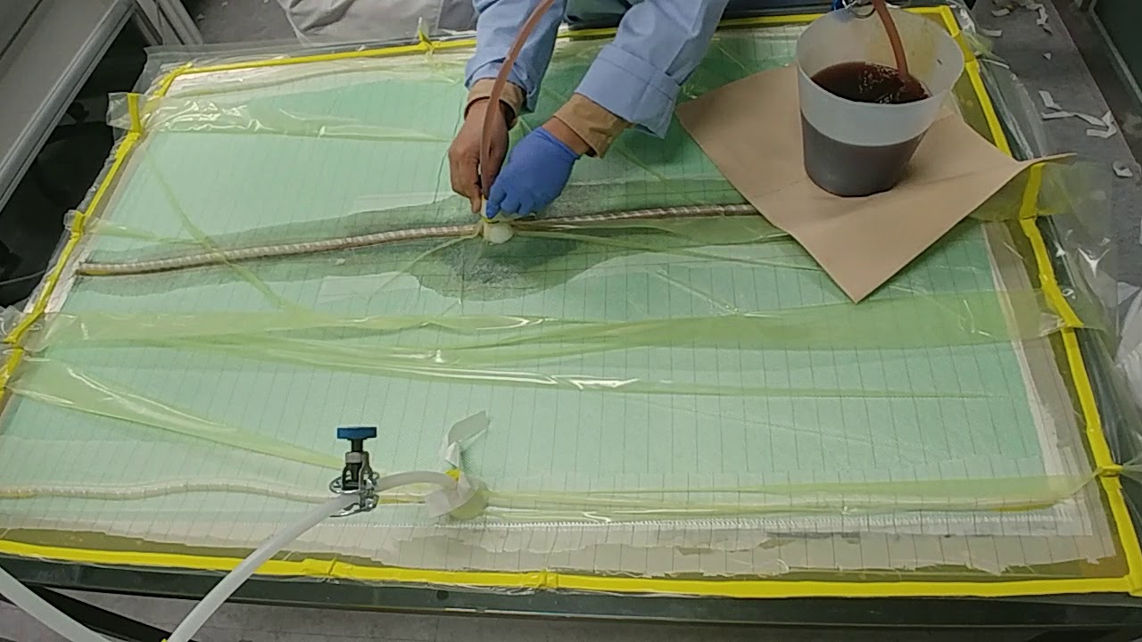 FRP infusion lay up - YouTube