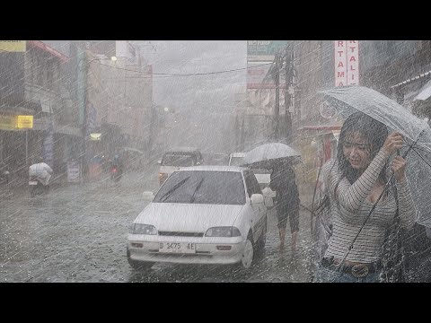 SUPER CRAZY RAIN! A VILLAGE PARADISE DESTROYED BY ASIA'S BIGGEST RAIN STORM AND WIND STORM!🥶