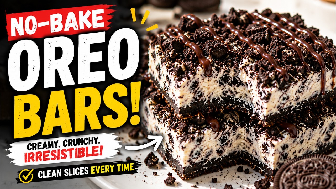 Thick, Creamy Oreo Dessert Bars in 15 Minutes | No Oven Needed - YouTube