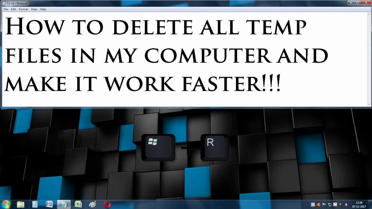 How To Delete All Temp Files In My Computer And Make It Work Faster YouTube How To Delete All Temp Files In My Computer And Make It Work Faster YouTube