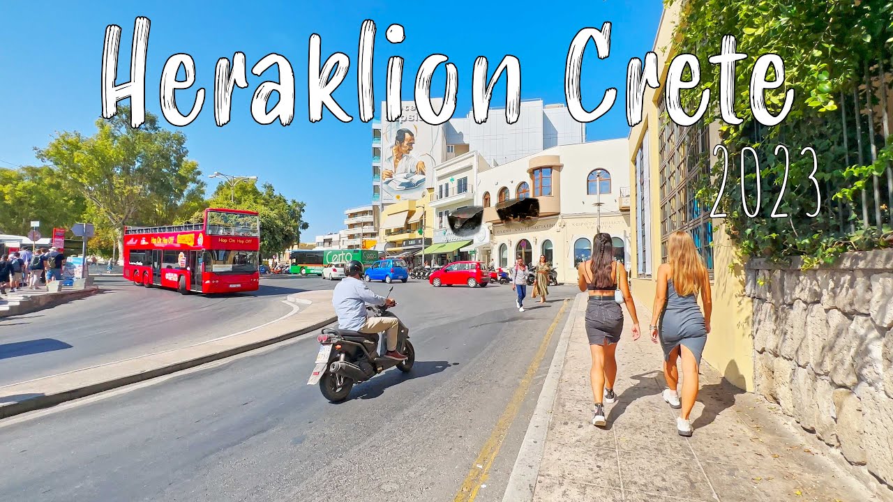 Heraklion Crete, walking tour 4k, Greece 2023 - YouTube