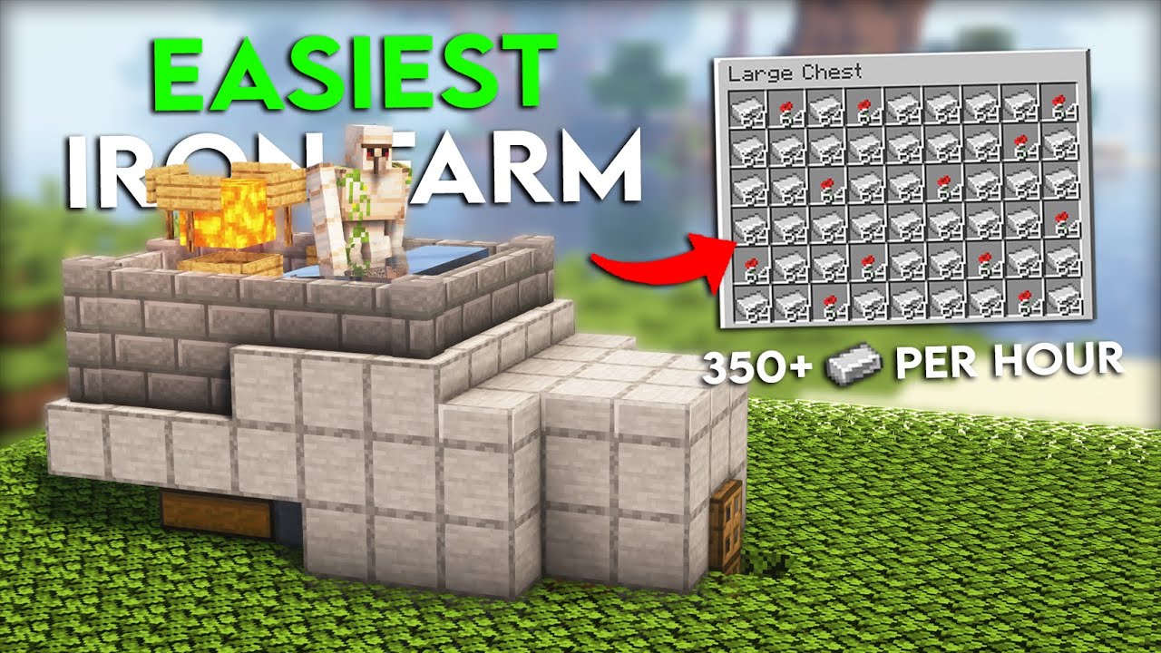 How to Make a Simple Iron Farm Design in Minecraft - 350+ Iron Per Hour ...