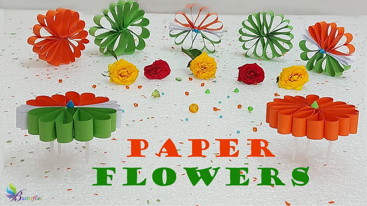 Independence Day Craft | Paper Flowers | Wall Hangings - YouTube