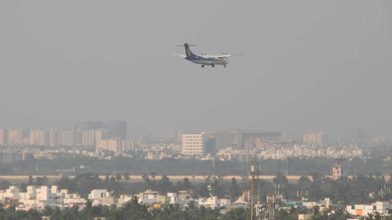 Jet Airways ATR-72 lands at Chennai Airport - YouTube